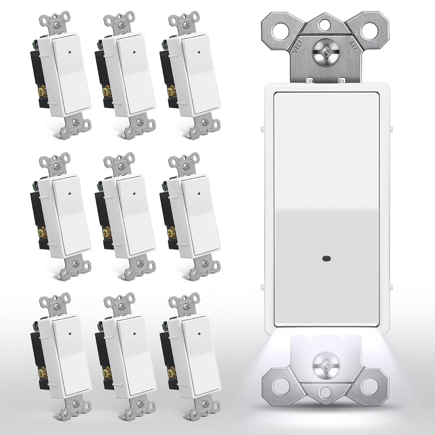 CML 3-Way Illuminated Light Switch, Decorator Paddle Rocker Light ...
