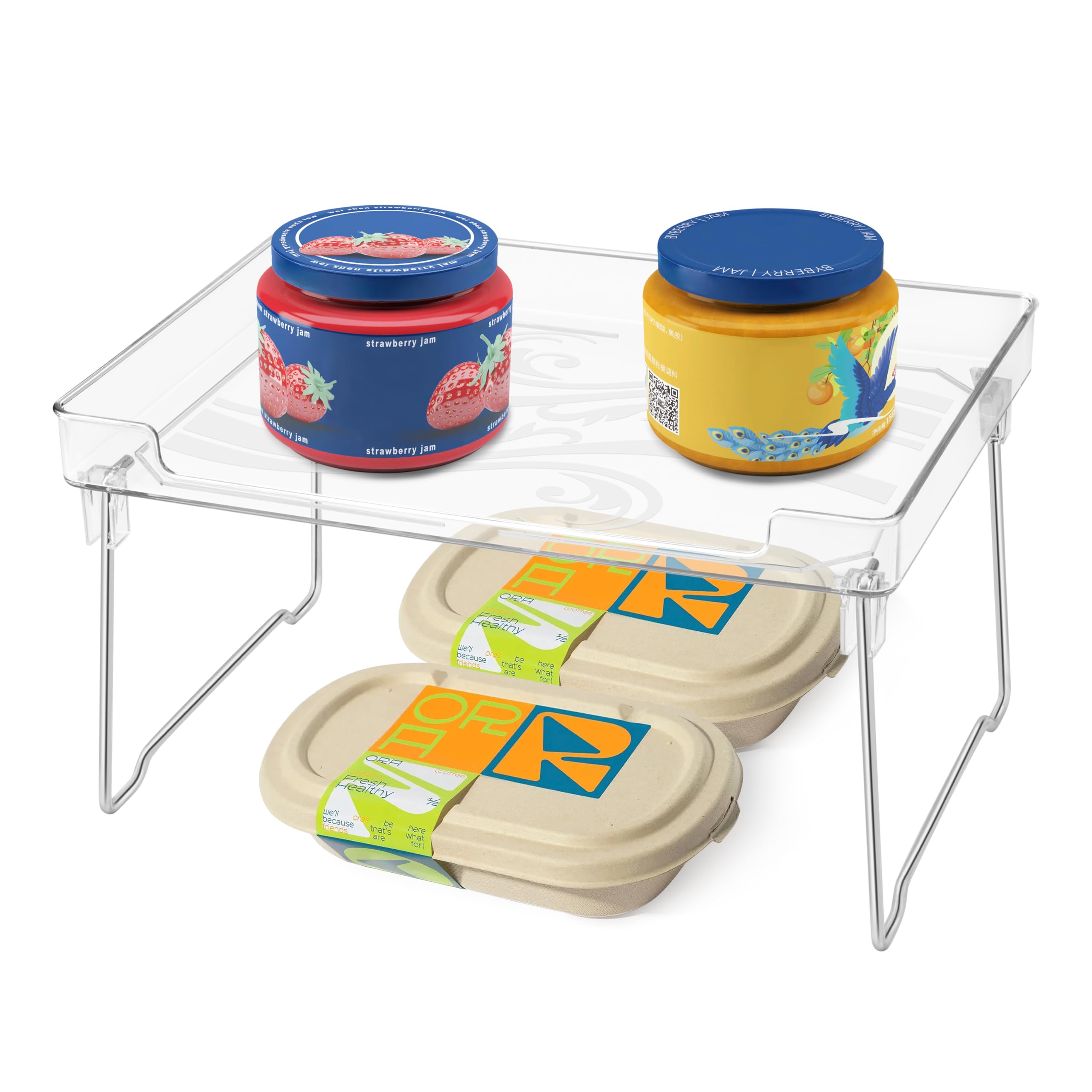 QIWODE Kitchen Cupboard Organiser, Cupboard Storage Shelf, Stackable ...