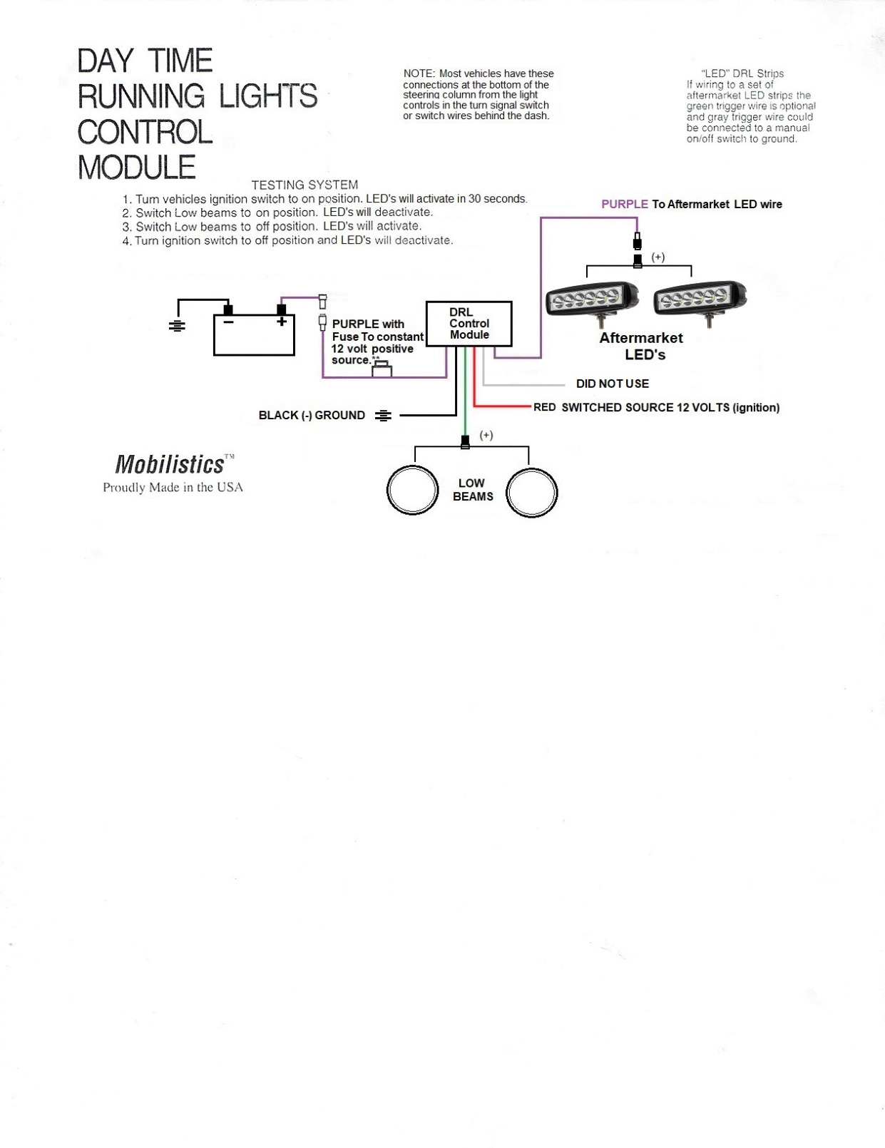 Amazon.com: Mobilistics DRL Daytime Running Lights Universal Control ...