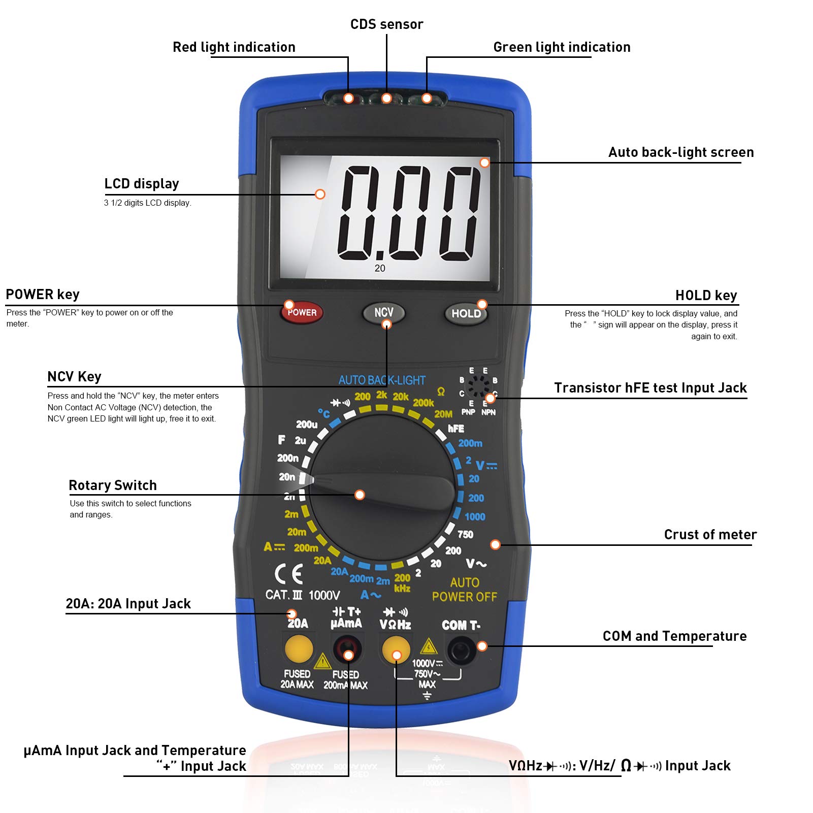 Buy ANNMETER AN-770B Digital Multimeter - AC/DC Voltmeter, AC/DC ...