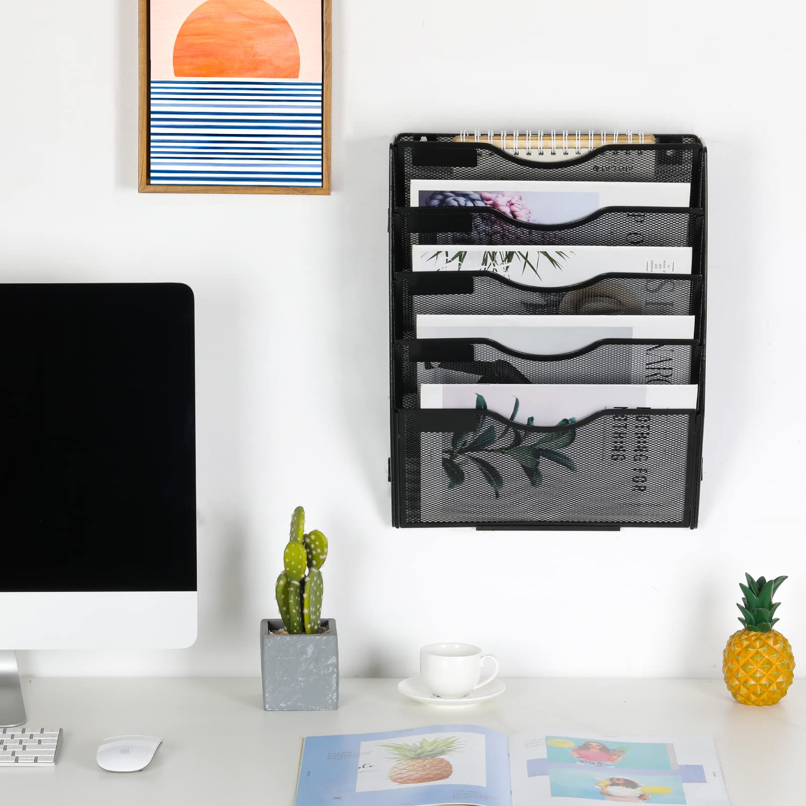 Snapklik.com : EasyPAG 5 Pockets Mesh Wall File Holder Organizer ...