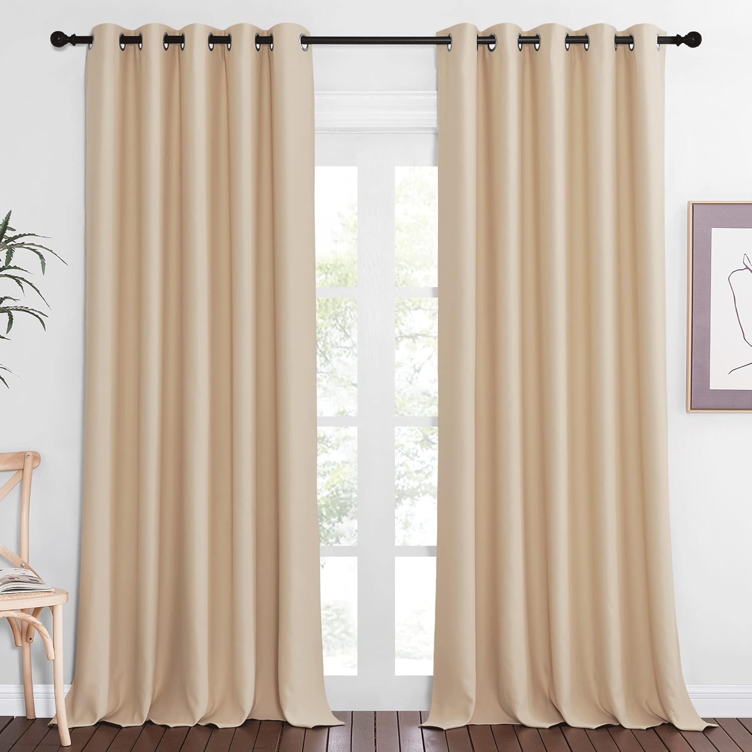 Amazon.com: NICETOWN Blackout Curtain 102 inch Length, Grommet Thermal ...