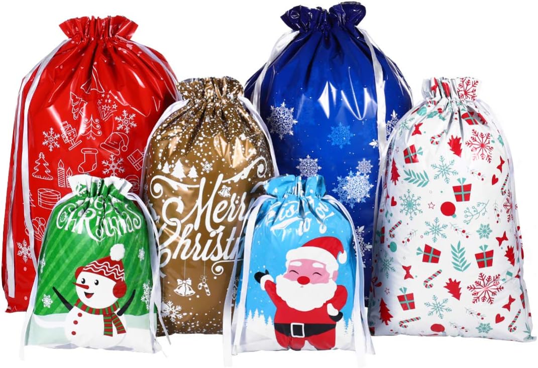 Amazon.com: Cabilock 30pcs Christmas Drawstring Gift Bags 3size ...