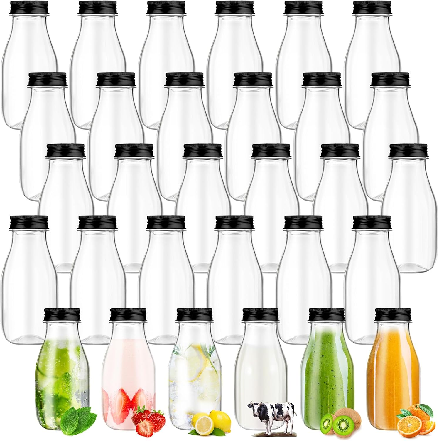 Amazon.com: Roshtia 30 Pack 4oz 120ml Plastic Mini Milk Bottles Bulk ...