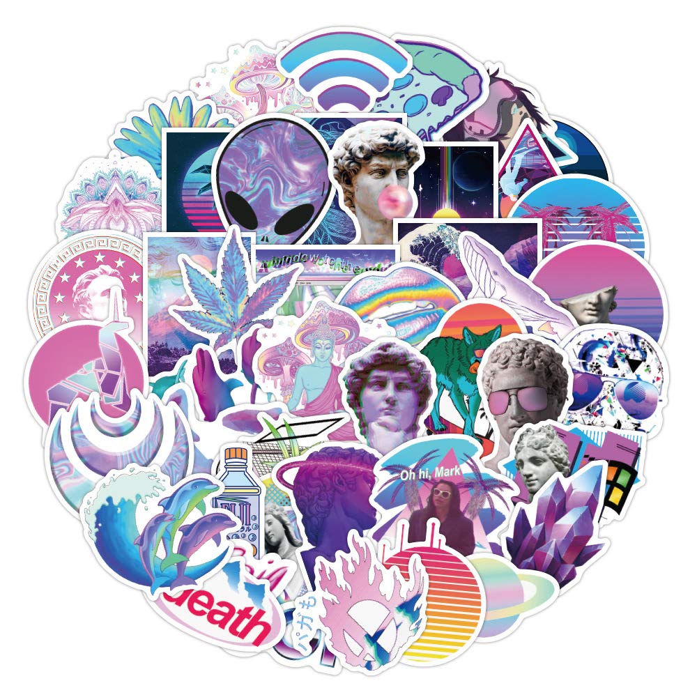 50pcs Vaporwave Abstract Art Stickers Water Bottles Laptop Car ...