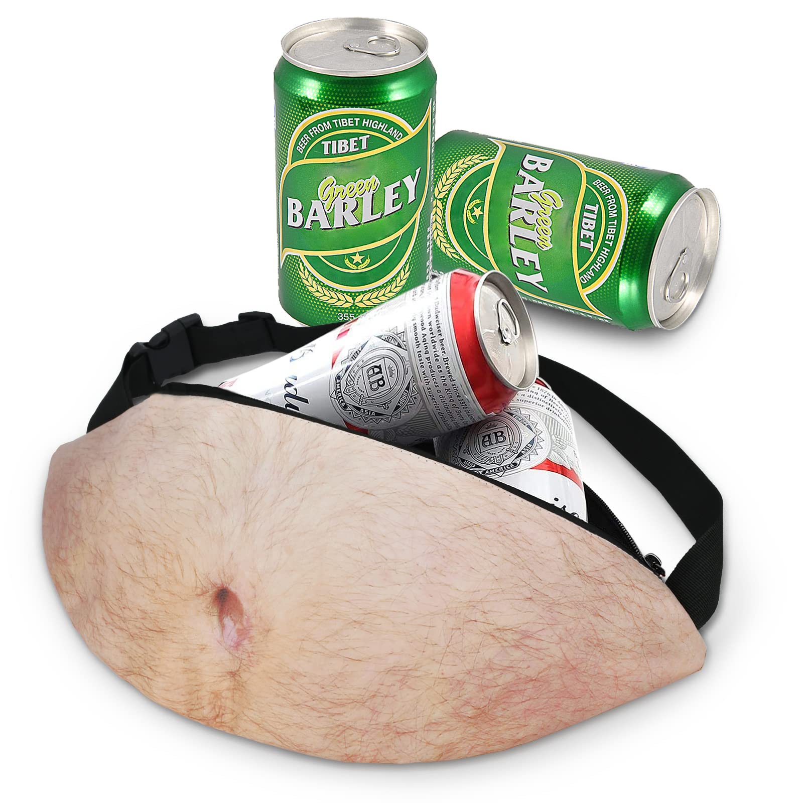 Fanny Pack Gifts for Men Fake Beer Belly Waist Bag Christmas Gag White ...