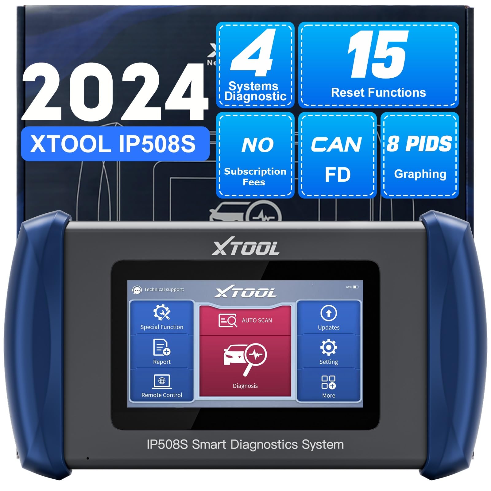 Amazon.com: XTOOL IP508S OBD2 Scanner Diagnostic Tool, ABS, SRS Transmission Scanner for Car ...