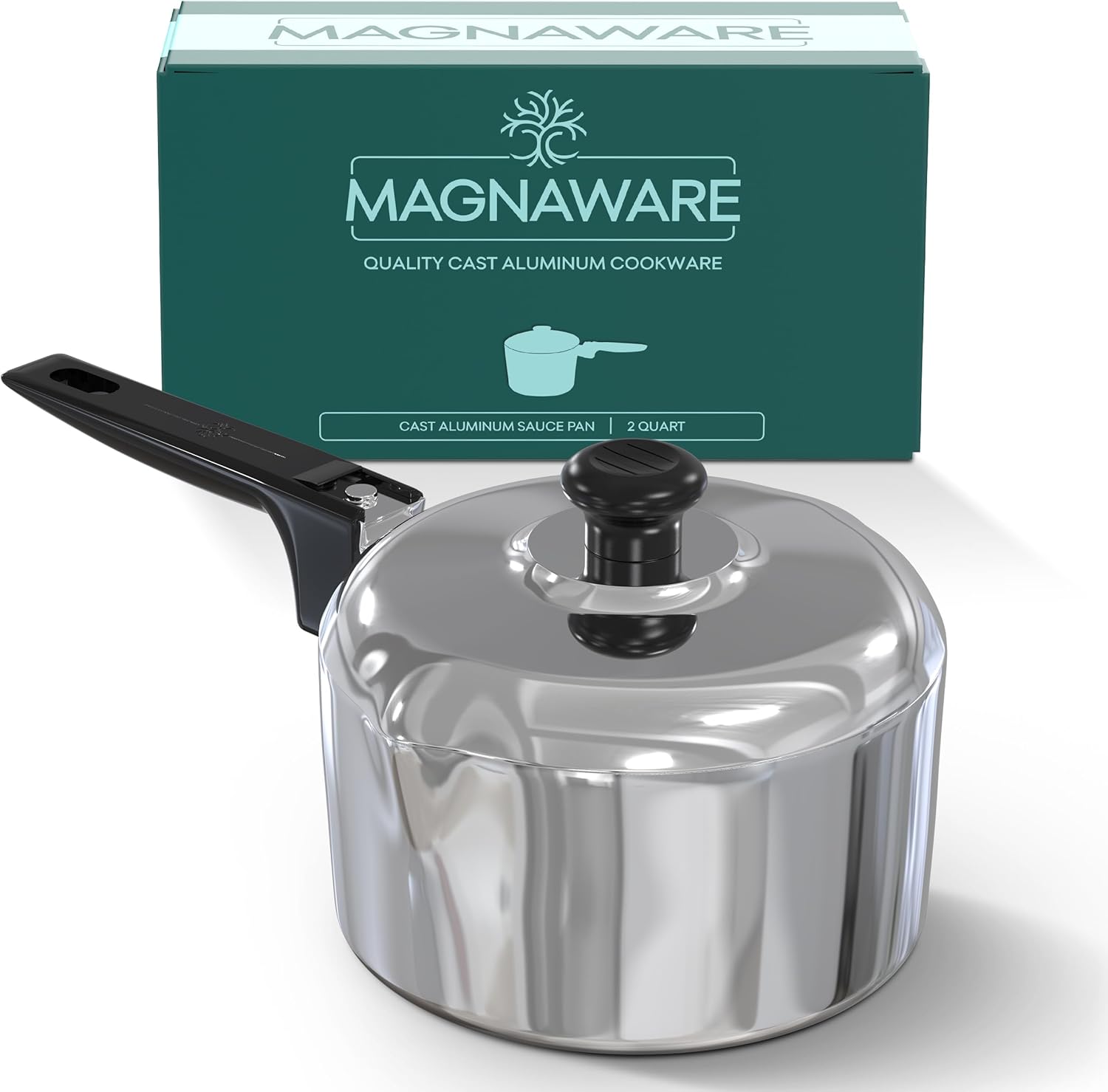 Amazon.com: Magnaware Cast Aluminum Sauce Pan with Lid 2 Quart ...