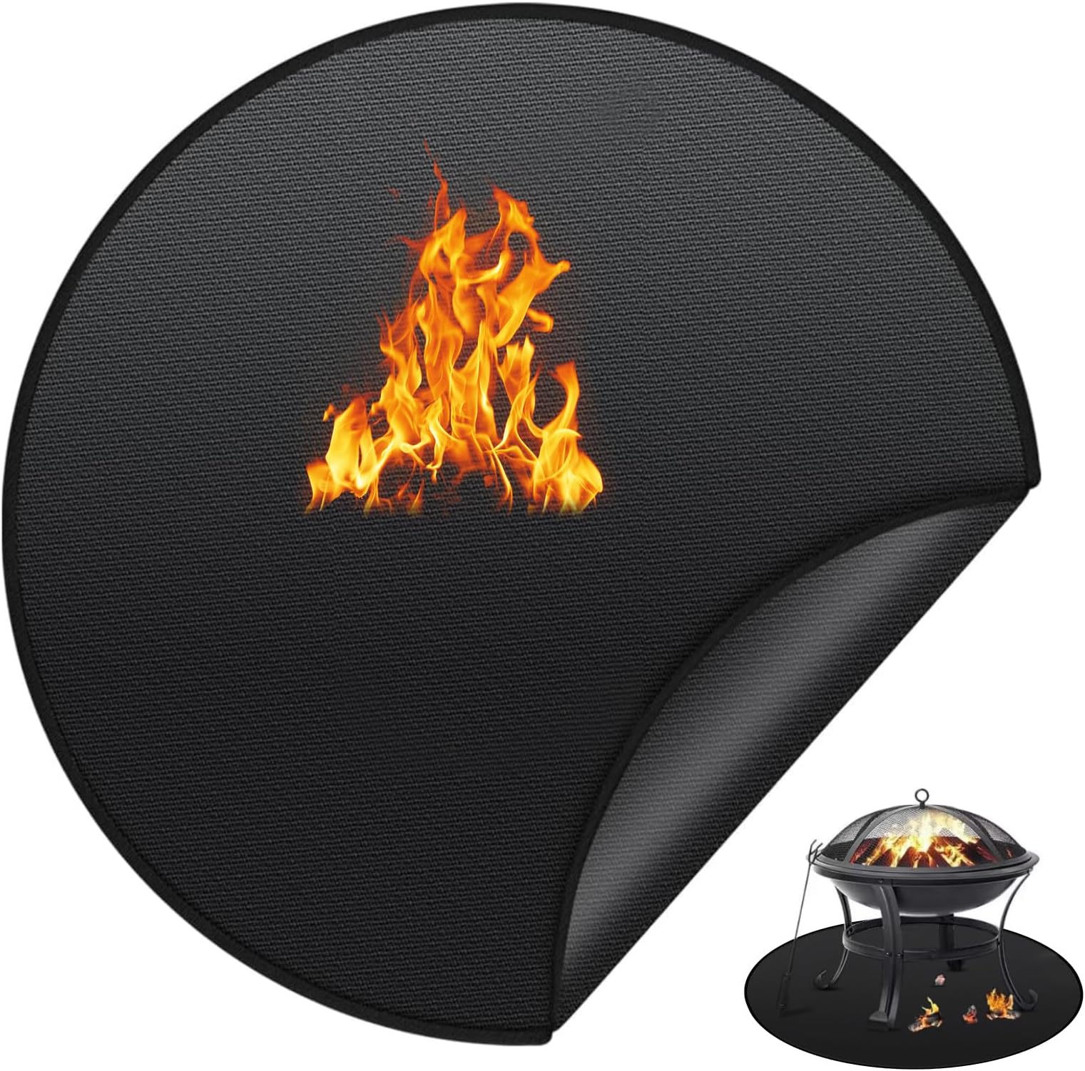 Amazon.com: 24" Round Grill Mat, Fire Pit Mat Fireproof Under Grill Mat ...