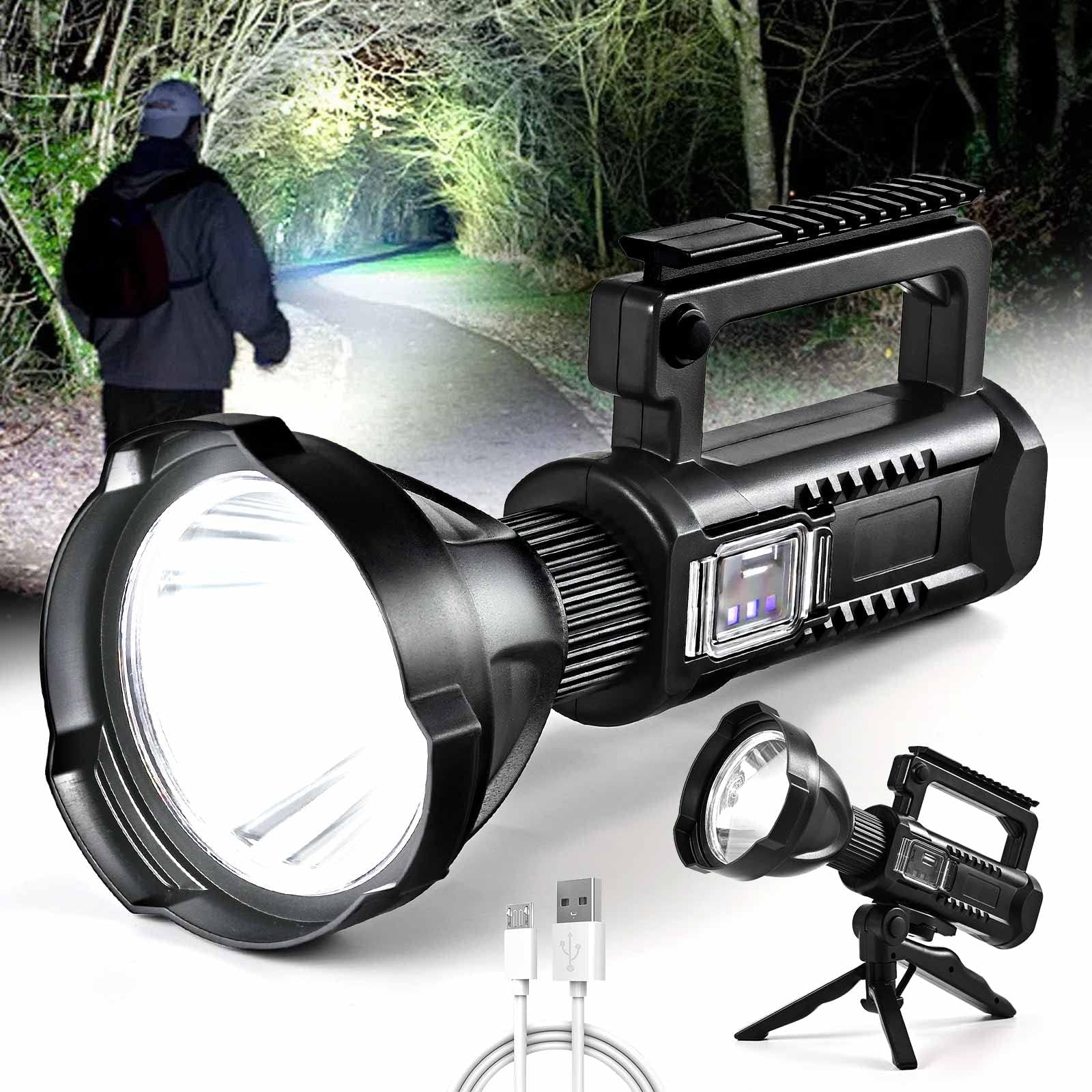 Utry Torches Led Super Bright Rechargeable, Long Range Searchlight ...