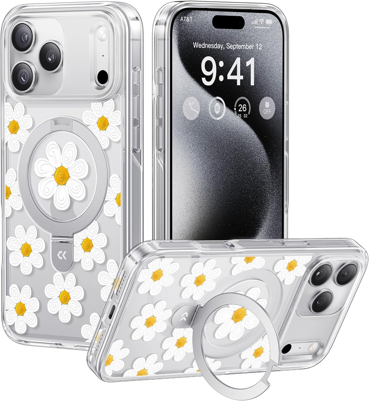 Amazon.com: CASEKOO Floral Series Oil Painting Daisy for iPhone 17 Pro ...