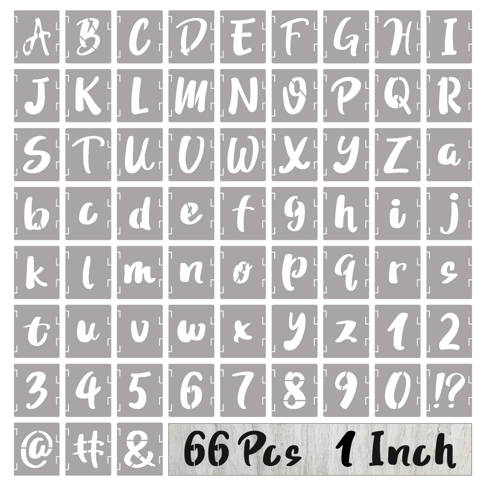Snapklik.com : 1 Inch Letter Stencils And Numbers, 66 Pcs Reusable ...