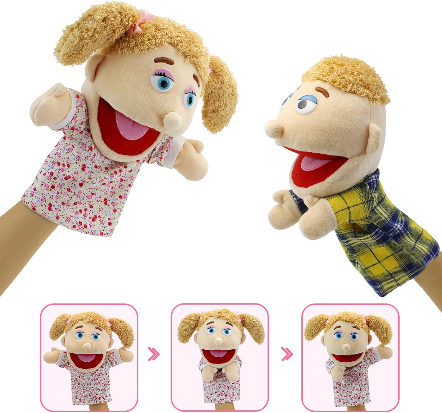 Buy Family Hand Puppets,Puppets for Kids Role Paly Family Members 11.8 ...