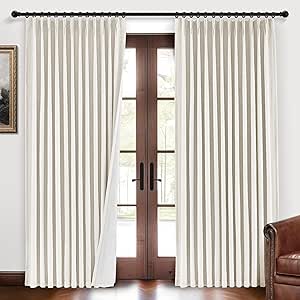 Amazon.com: CAPALOCA Linen Pinch Pleated Blackout Curtains, 70 inches ...