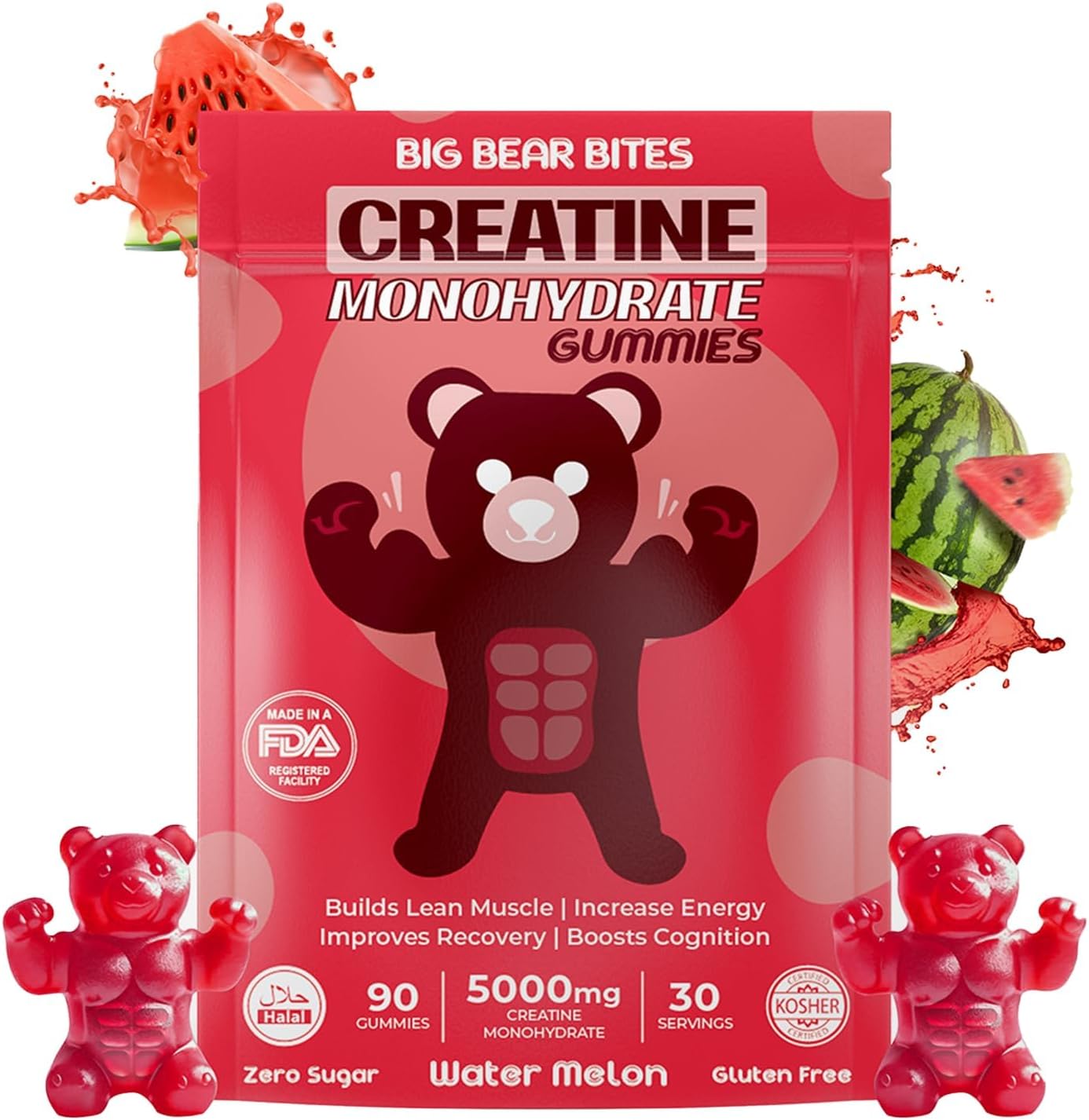 Amazon.com: Creatine Monohydrate Gummies for Men & Women | 5000mg of ...