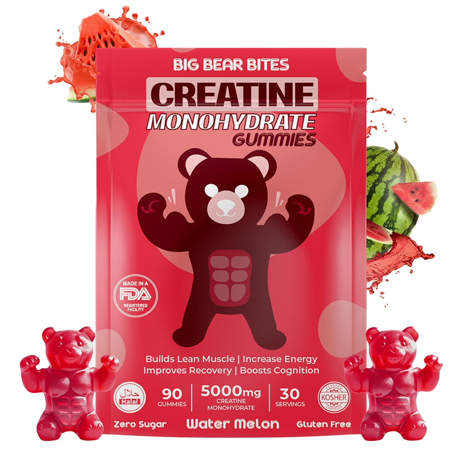 Amazon.com: Creatine Monohydrate Gummies for Men & Women | 5000mg of ...