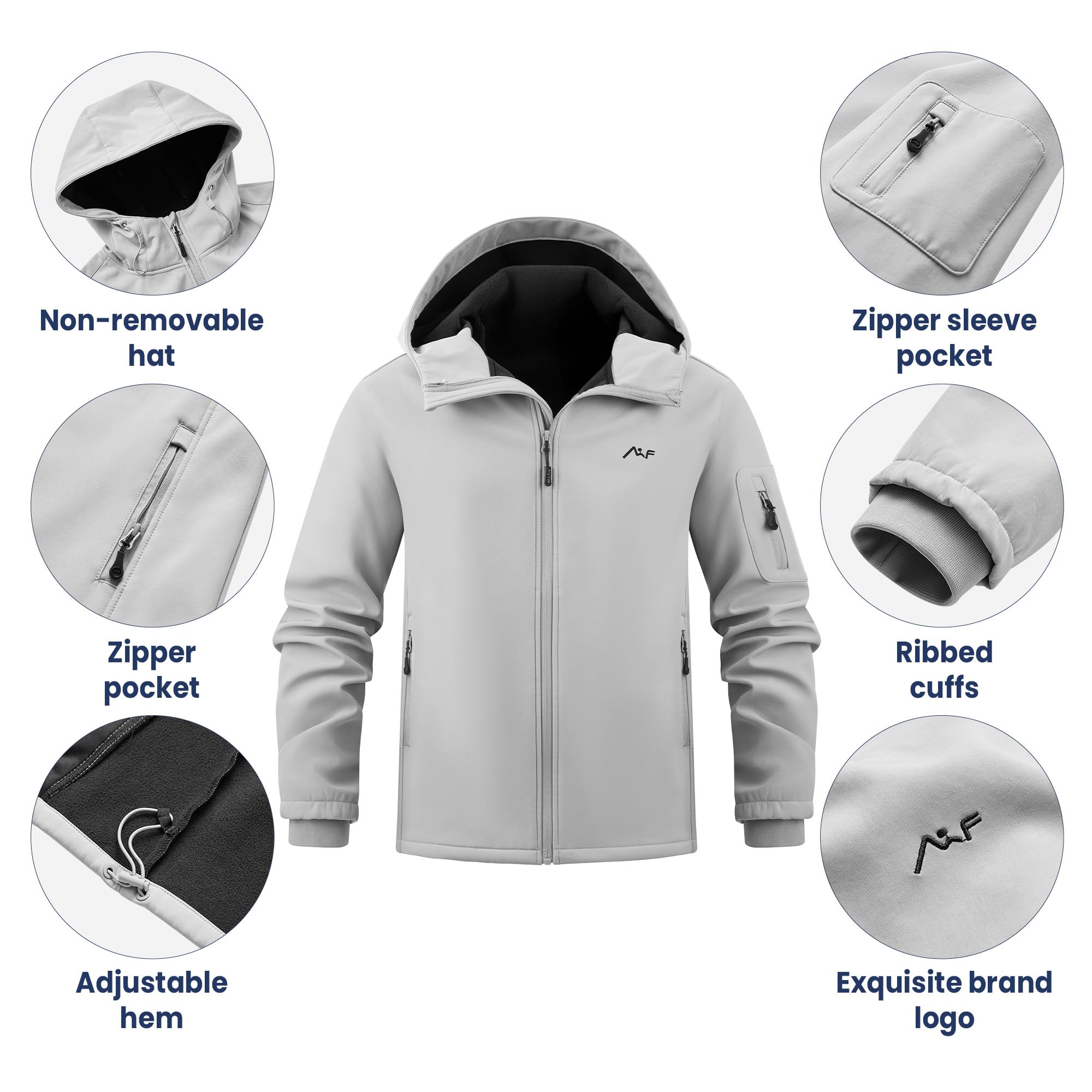 Snapklik.com : Mens Lightweight Softshell Jacket Warm Fleece Lined ...