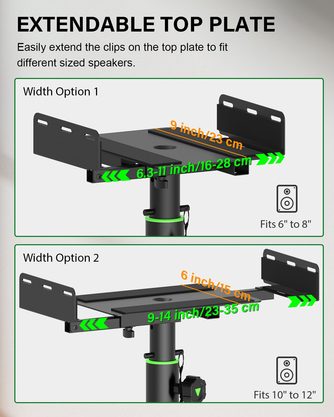 Snapklik.com : Set Of 2 Dual Side Clamping Studio Monitor Stands Short ...