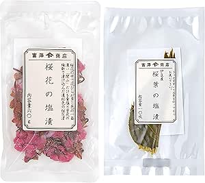 Amazon | 富澤商店 桜花の塩漬 60g 桜葉の塩漬 10枚 tomiz 伊豆産 桜の花 桜の葉 和菓子 洋菓子 (桜セット) | ノーブランド品 | 塩漬 通販