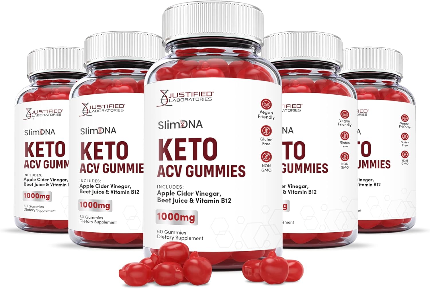 Amazon.com: Justified Laboratories (5 Pack) Slim DNA Keto ACV Gummies ...