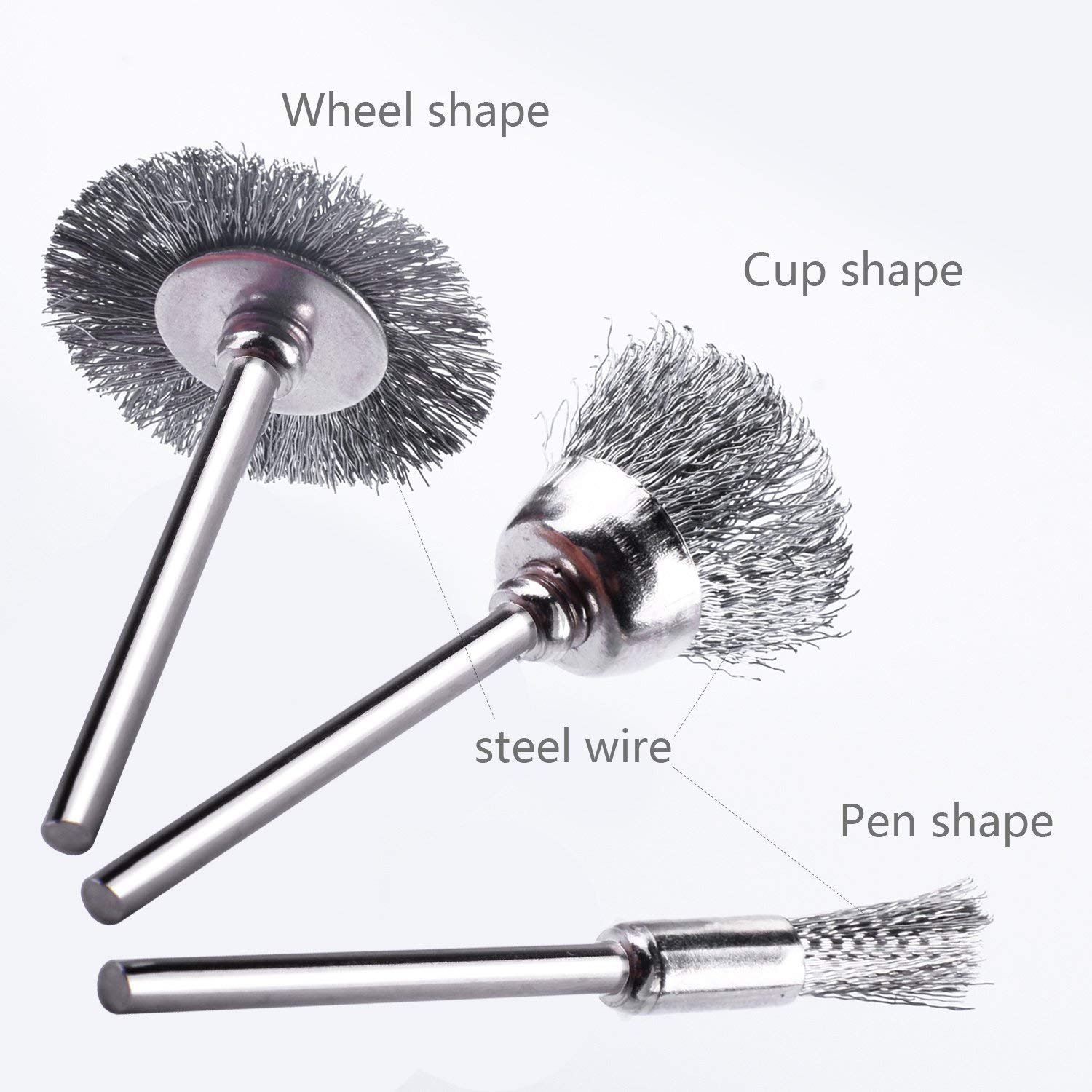 Snapklik.com : 300 Pack Wire Brushes Set, Steel Wire Wheels Pen Brushes ...