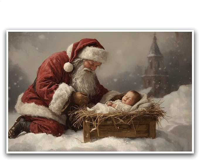 Amazon.com: vjfkskuey Christmas Nativity Print Art Decorations Holiday ...