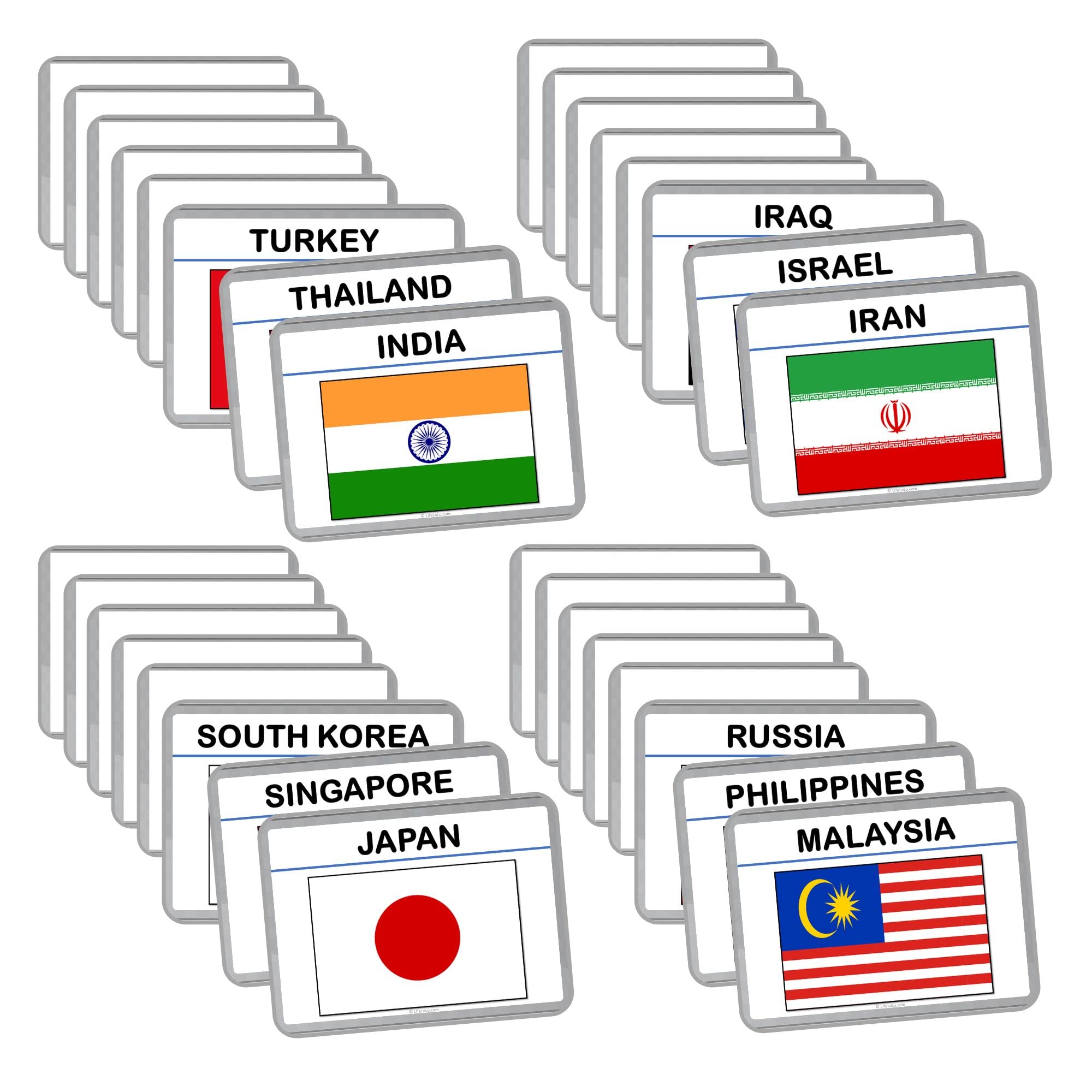 Flags Flash Cards Montessori Cards Laminated Flash Cards National Flags ...