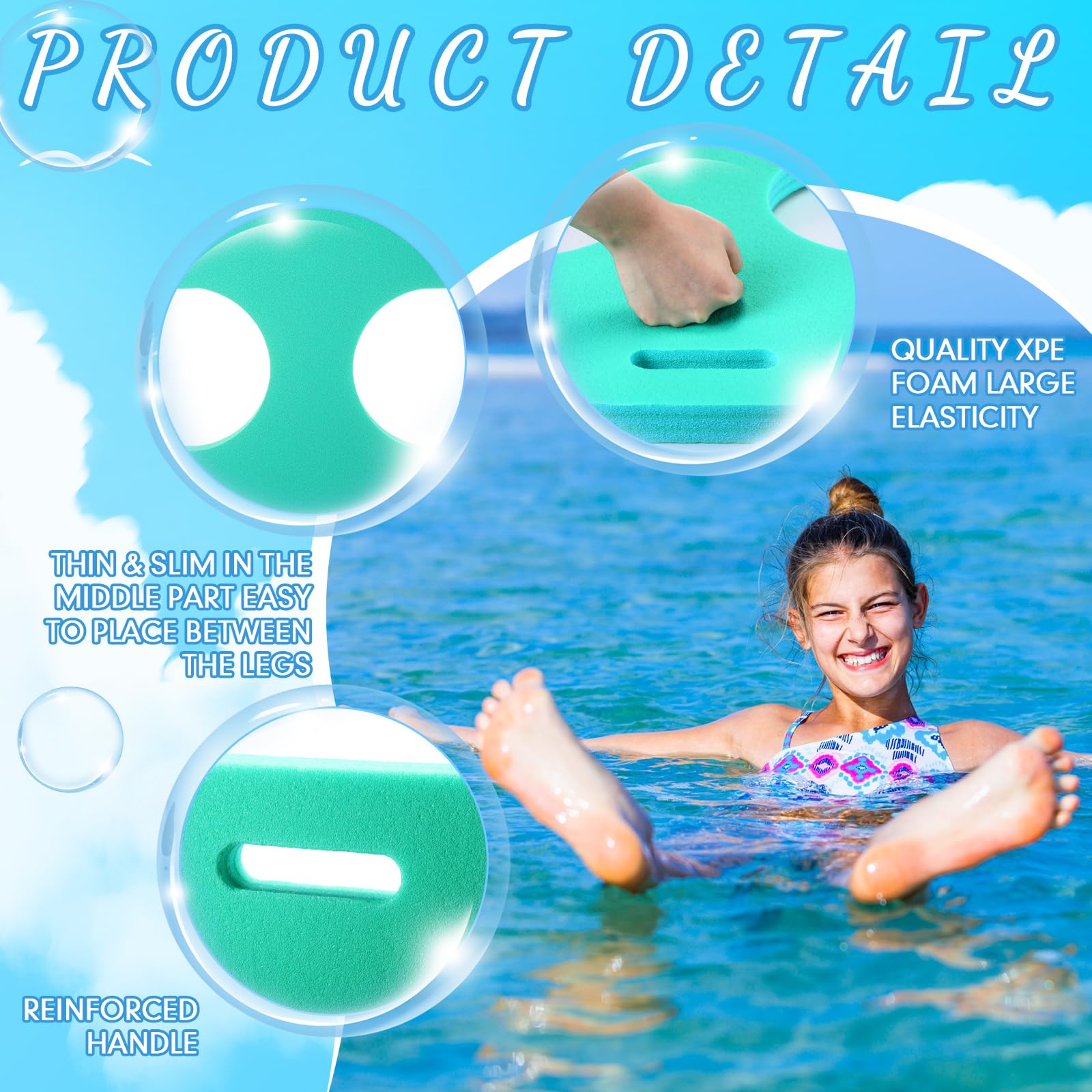 6 Pcs Foam Water Saddle for Adults Boys and Girls Comfortable Pool Seat ...