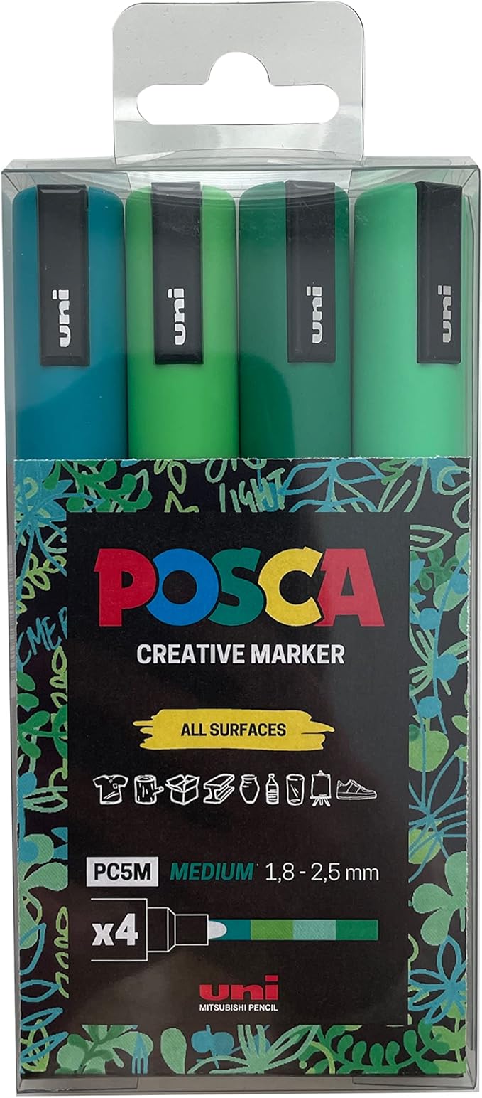 Posca Pens PC-5M Medium Acrylic Felt Tip Coloured Permanent Paint ...