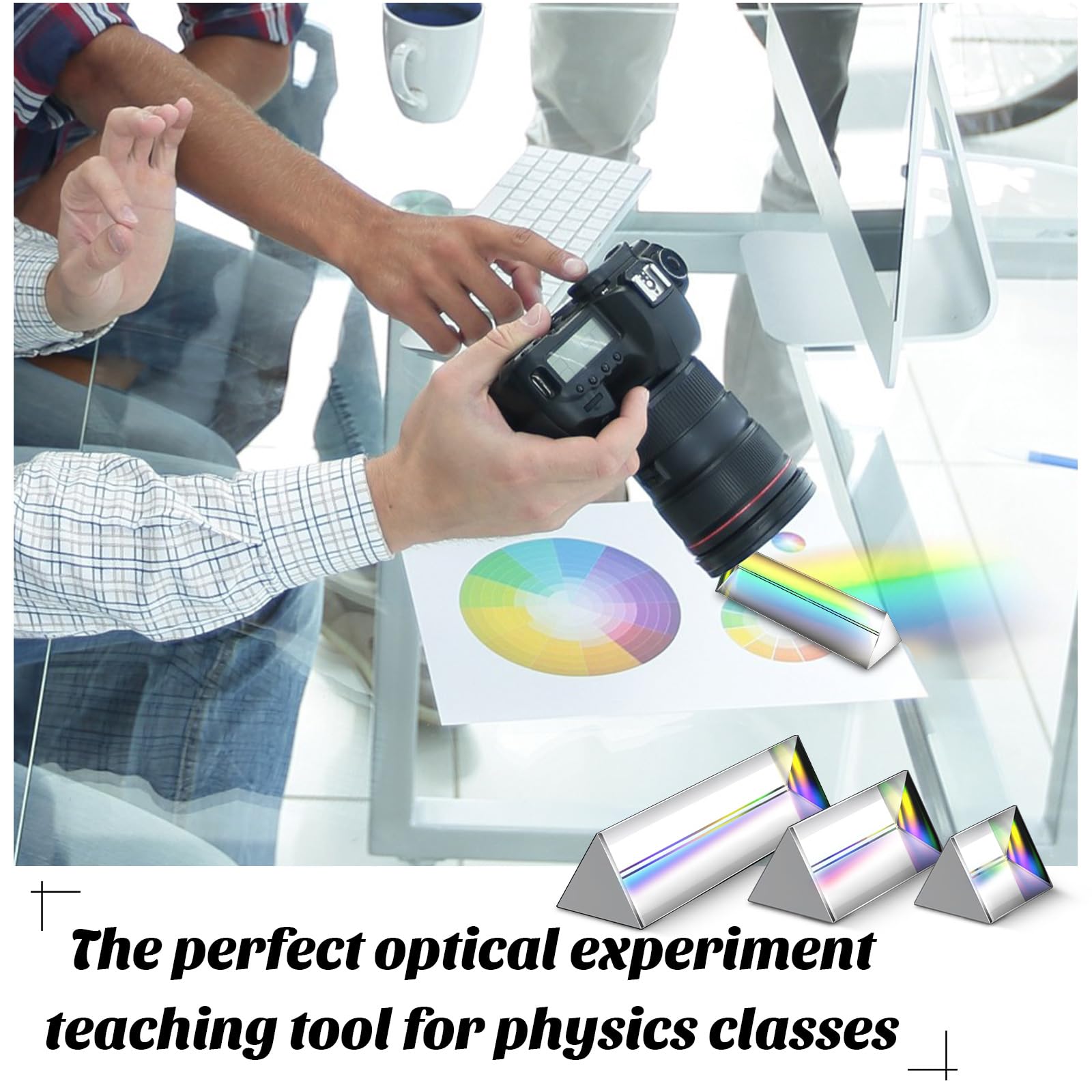 Snapklik.com : Kanayu 12 Pcs Clear Triangular Prism Optical Glass ...