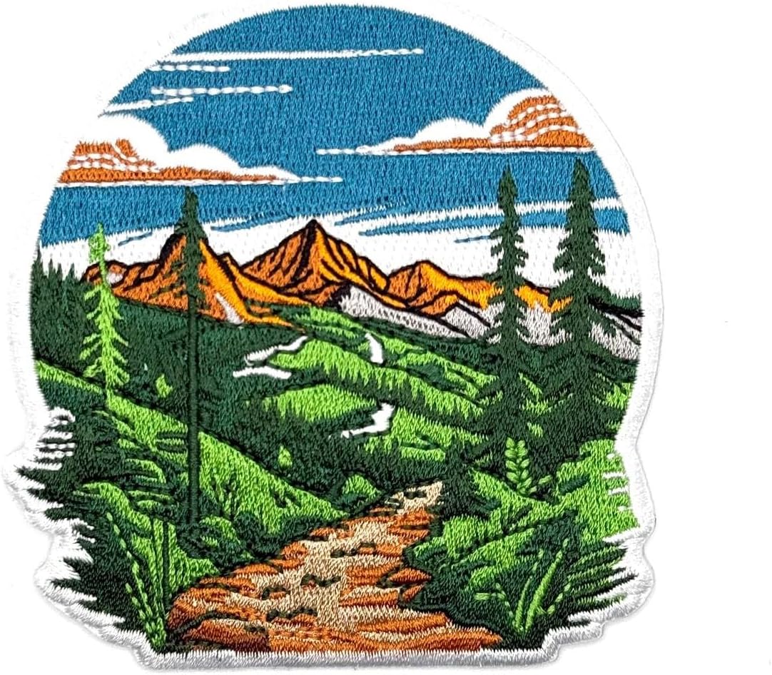 Amazon.com: Nature Landscape Hiking Patch – Scenic Embroidered Path ...