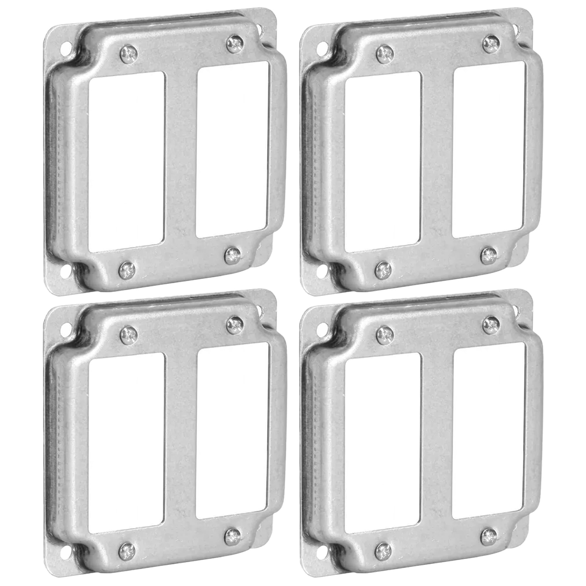 (Pack of 4) 4" Square Double Decora Switch Electrical Box Cover, 1/2 ...