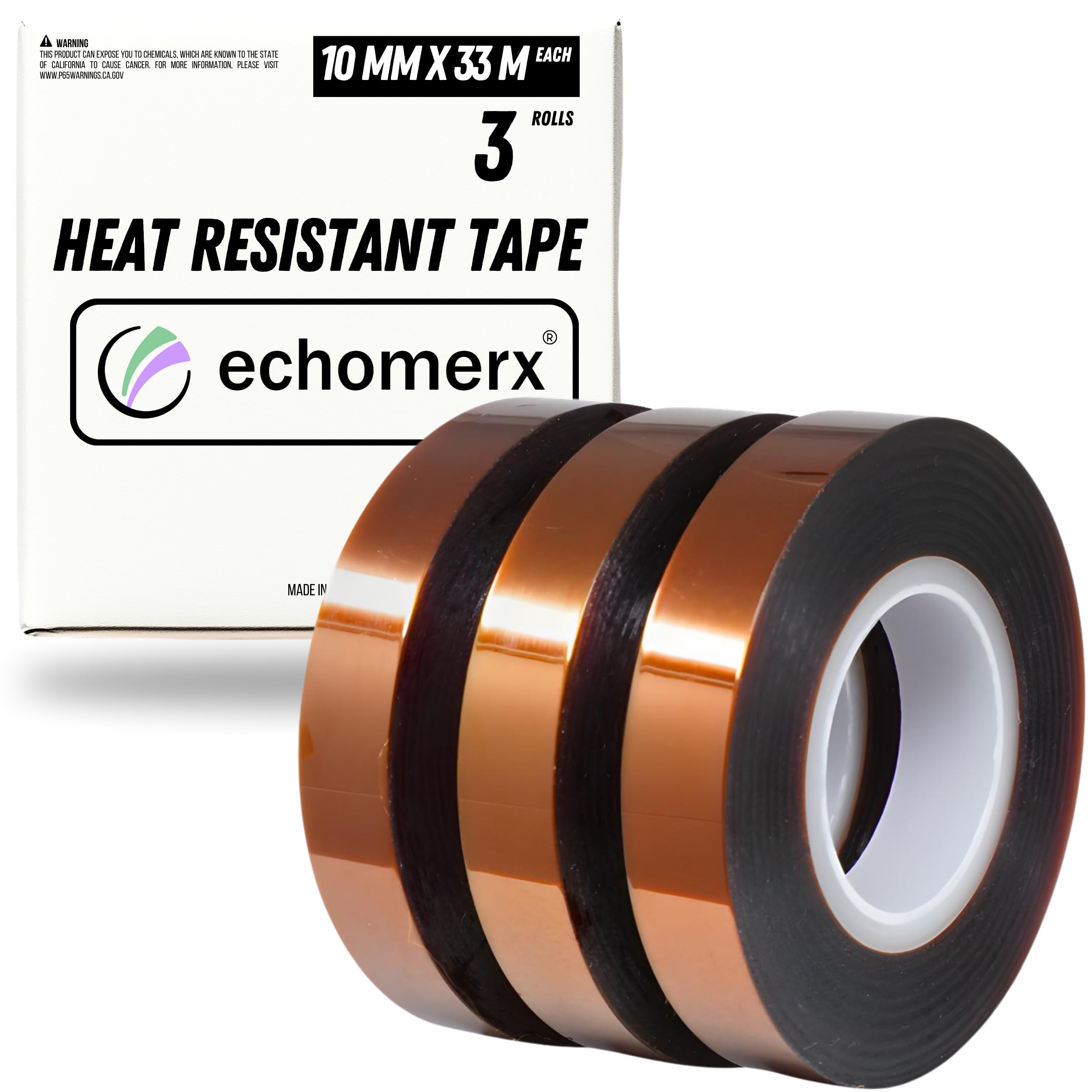 Snapklik.com : Echomerx 3-Pack High Temp Heat Tape 10mm X 33m
