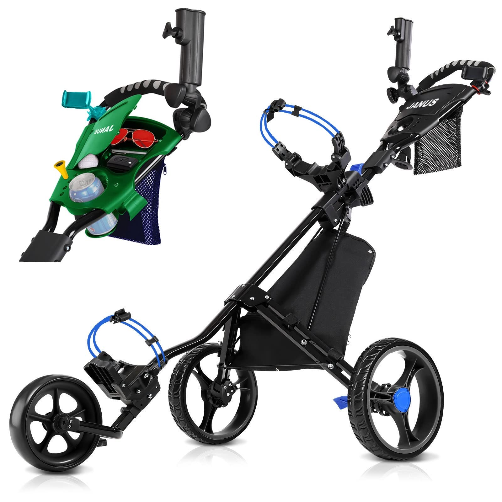 JANUS Golf Push cart, Foldable Golf Cart,Golf Bag cart for Men Women ...