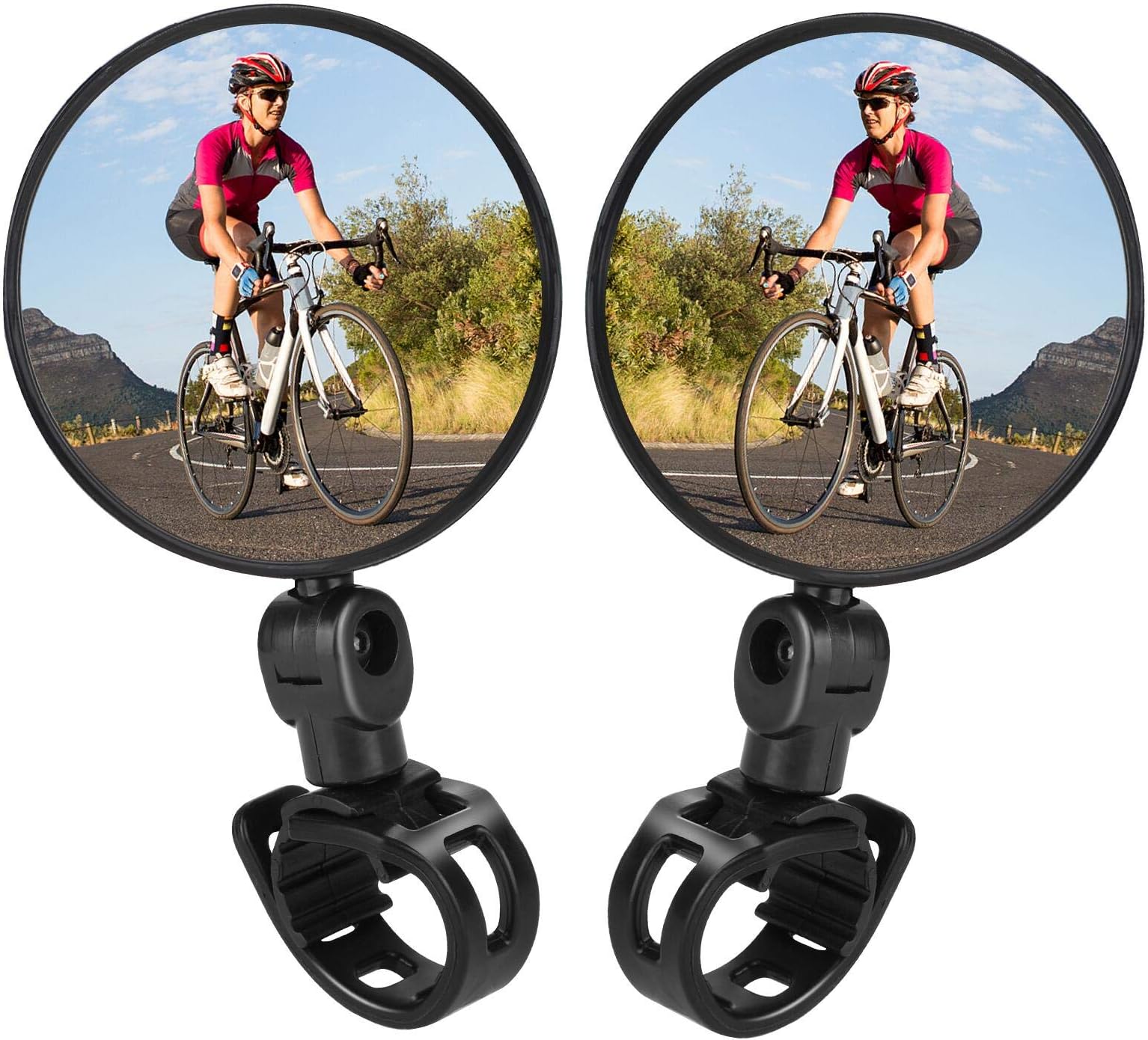 TAGVO Bike Mirrors, 2pcs Bicycle Cycling Rear View Mirrors Adjustable ...