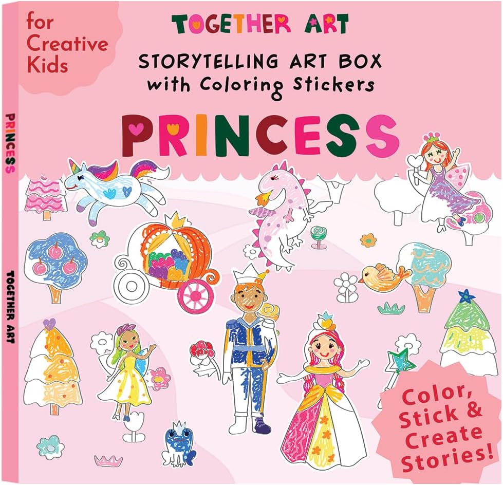 Amazon.com: Together Art Princess Art Kit – DIY Sticker Coloring Craft ...