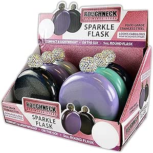 Amazon.com | Roughneck Round Sparkle Flask - Impulse Retail Ready ...