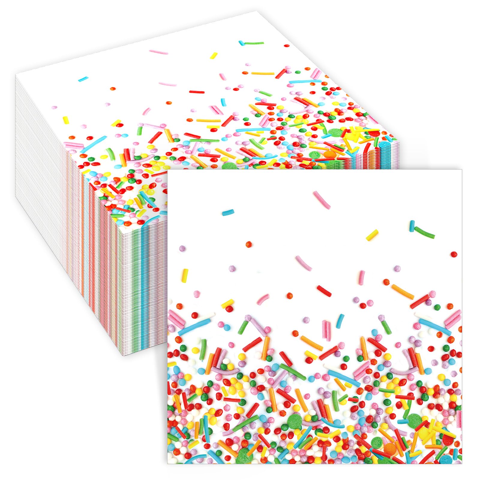 Amazon.com: Weekgrat 100 Pcs White Confetti Sprinkles Napkins 2 Ply ...