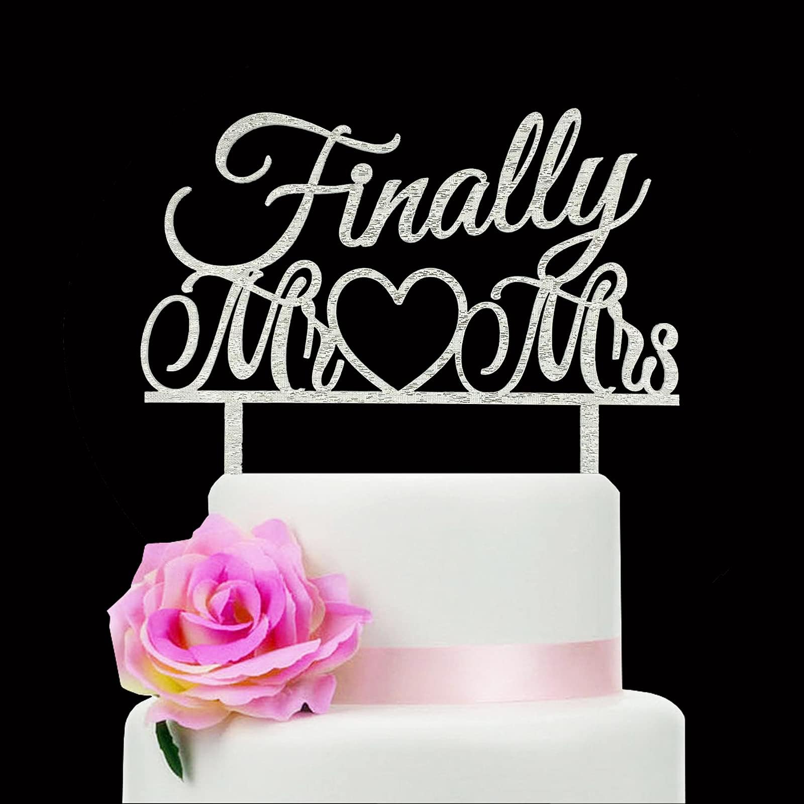 Amazon.com: Finally Cake Topper-Engagement Wedding Anniversary ...