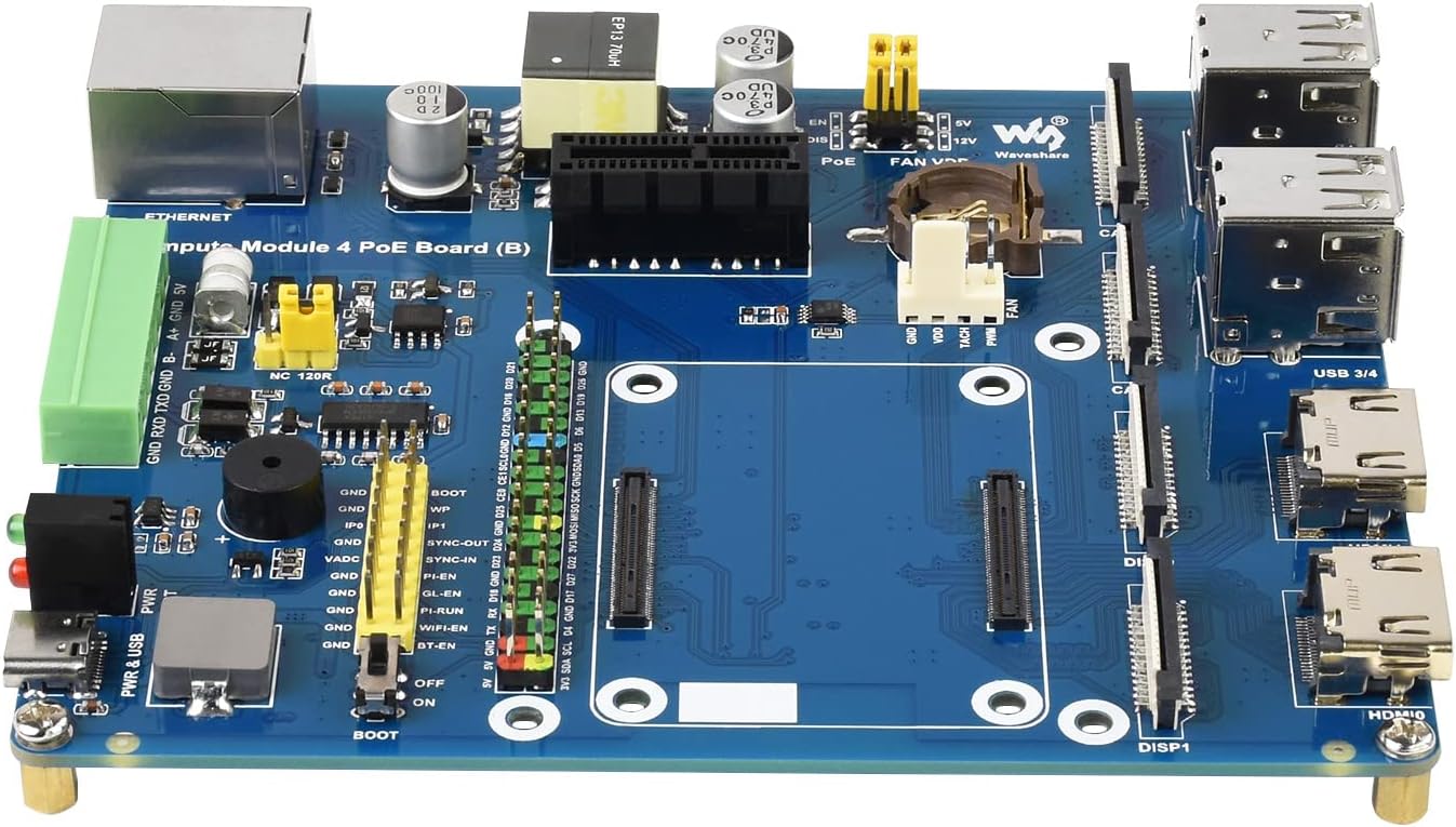 Waveshare CM4 IO Board with PoE Feature (Type B), Compatible with ...