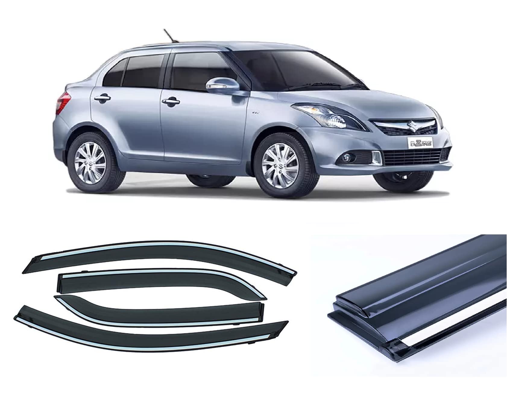 Empica Plastic Window Door Visor Rain Guard Side Wind Deflector ...