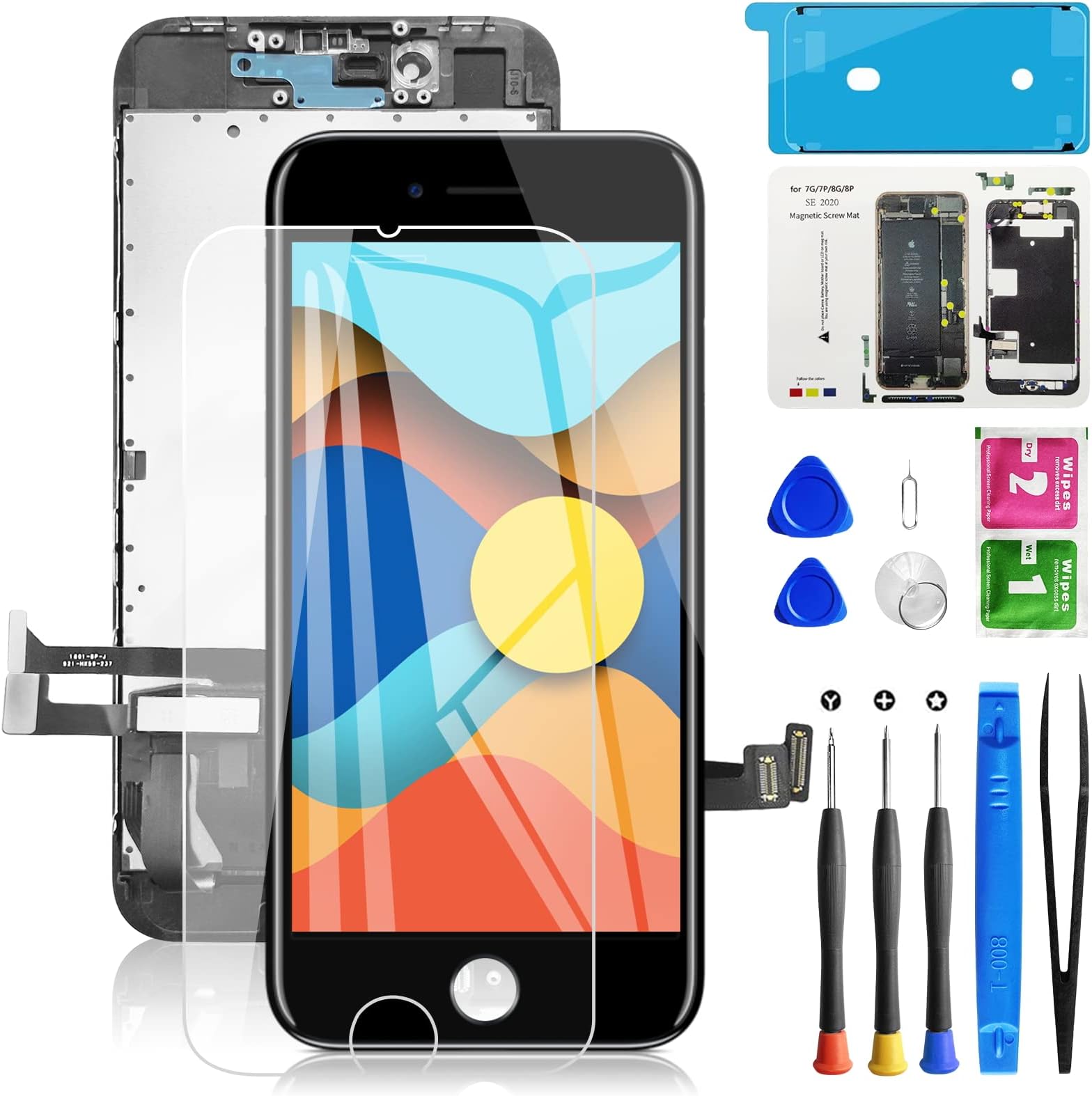 Amazon.com: for iPhone 8/SE2020 2nd Generation Screen Replacement Black ...