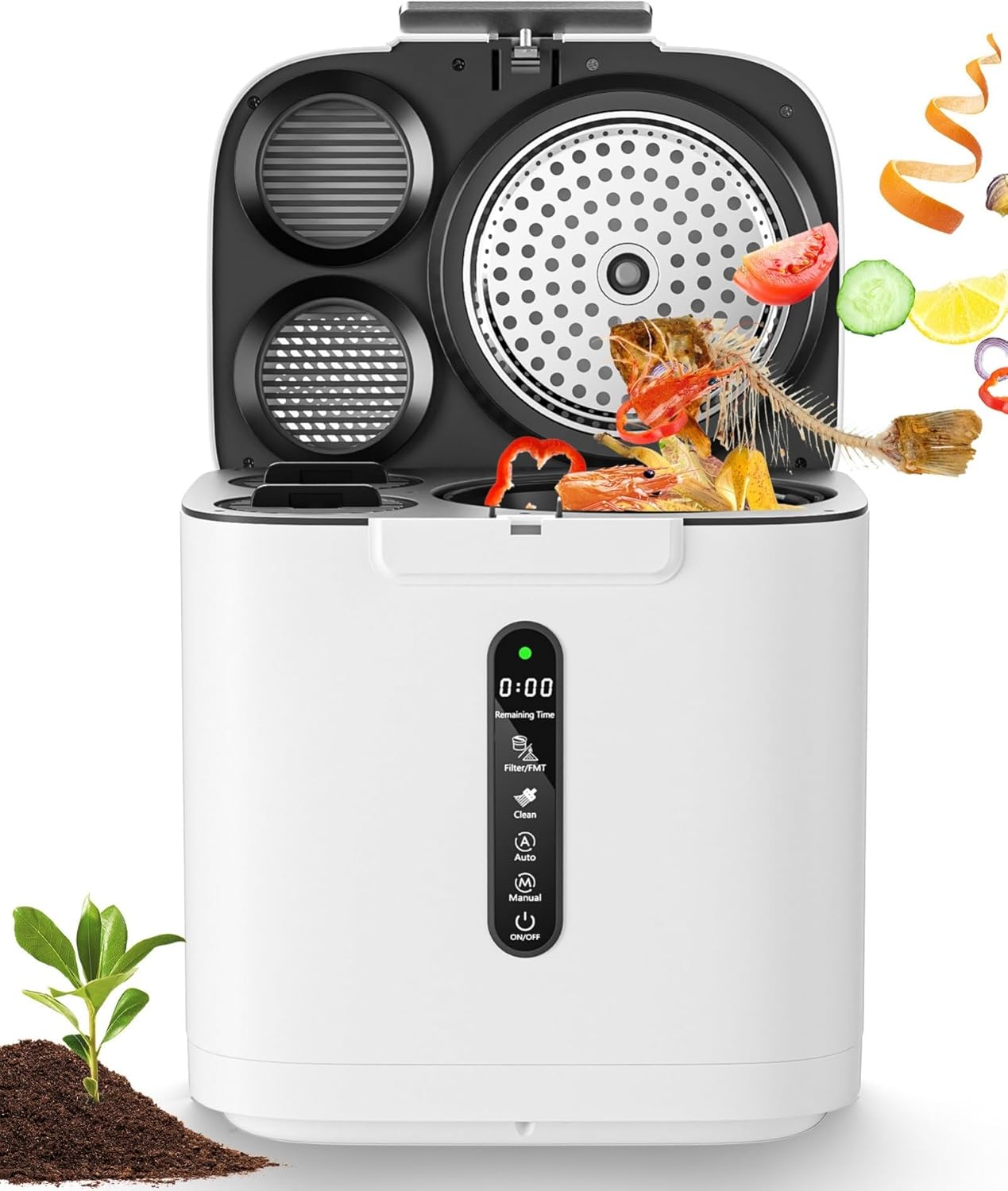 Amazon.com : 4L Indoor Countertop Electric Composter, Compost Bin for ...