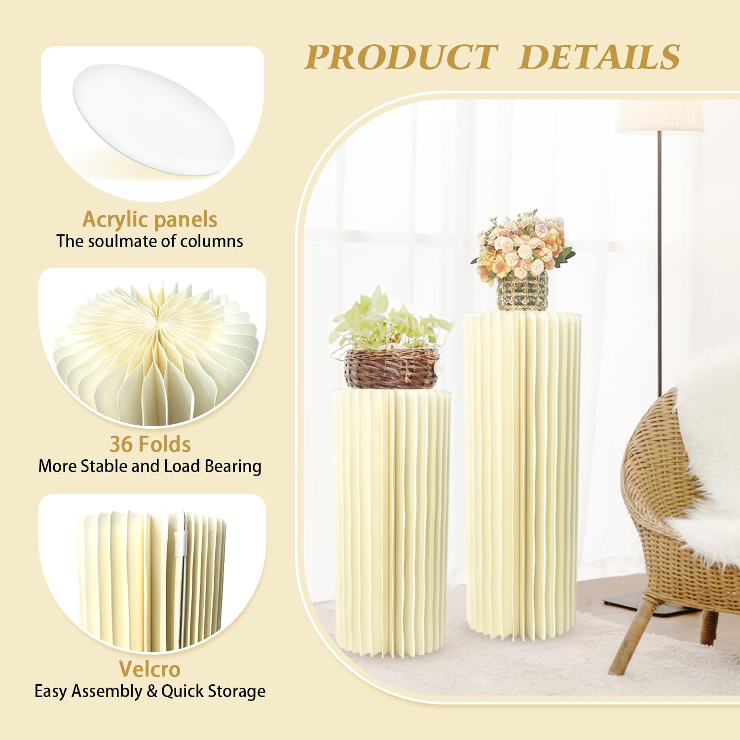 Round Cylinder Pedestal Stand for Party Paper Pillars 3PCS-Cilindros ...