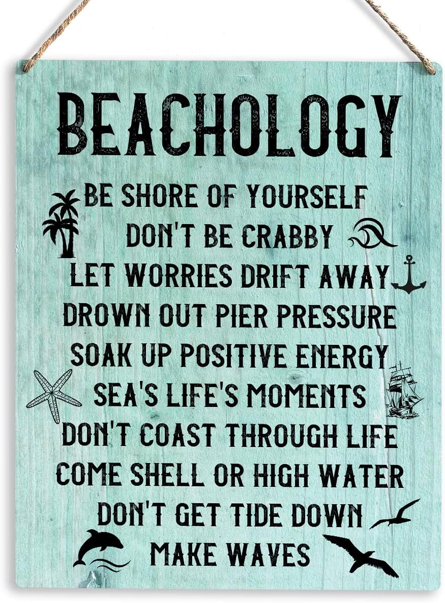 Amazon.com: Beachology Artwork Wood Sign Rustic Farmhouse Style Be ...