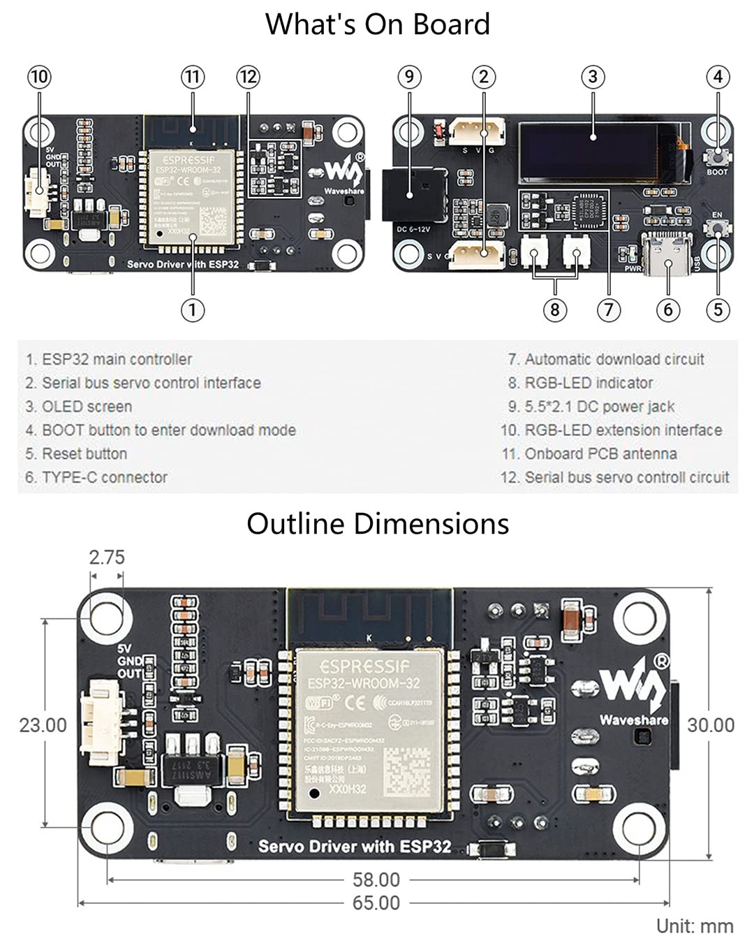 Snapklik.com : ESP32 Servo Driver Expansion Board, Built-in WiFi And Bluetooth, UART Serial Bus ...