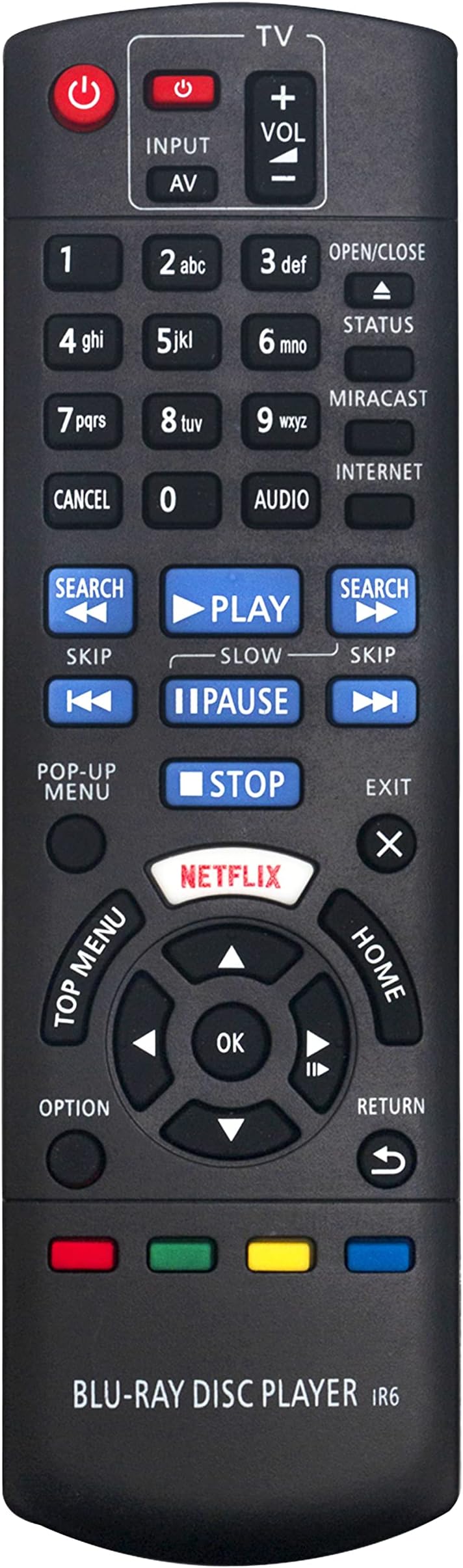 Amazon.com: N2QAYB001031 Replaced Remote fit for Panasonic Blu-Ray Disc ...