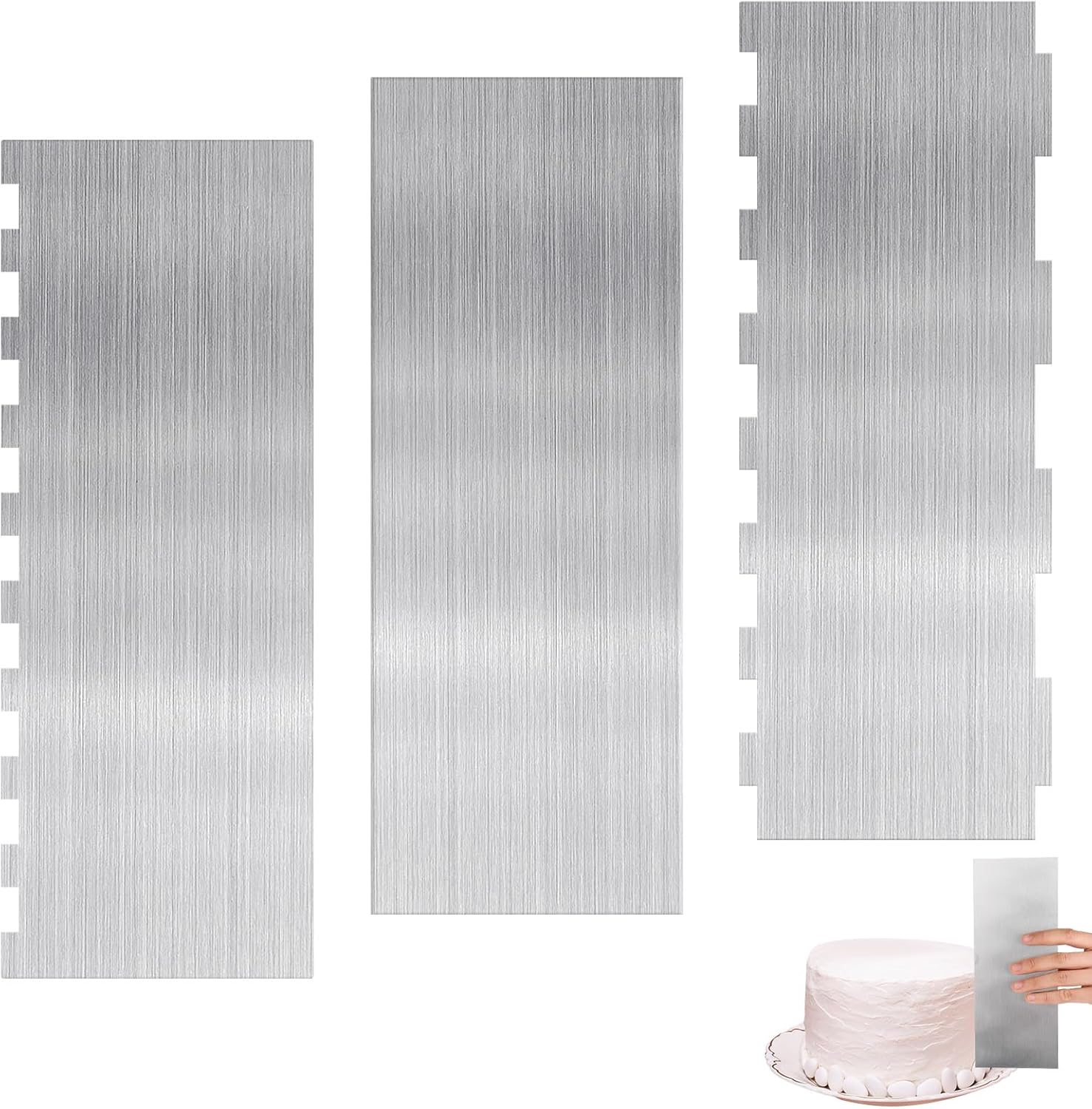 Amazon.com: simarro 3 Pieces Stainless Steel Cake Scraper, 9 Inch Large ...
