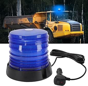 Amazon.com: Afurkuot Blue LED Flashing Beacon, 60-LED 16 Modes Blue ...