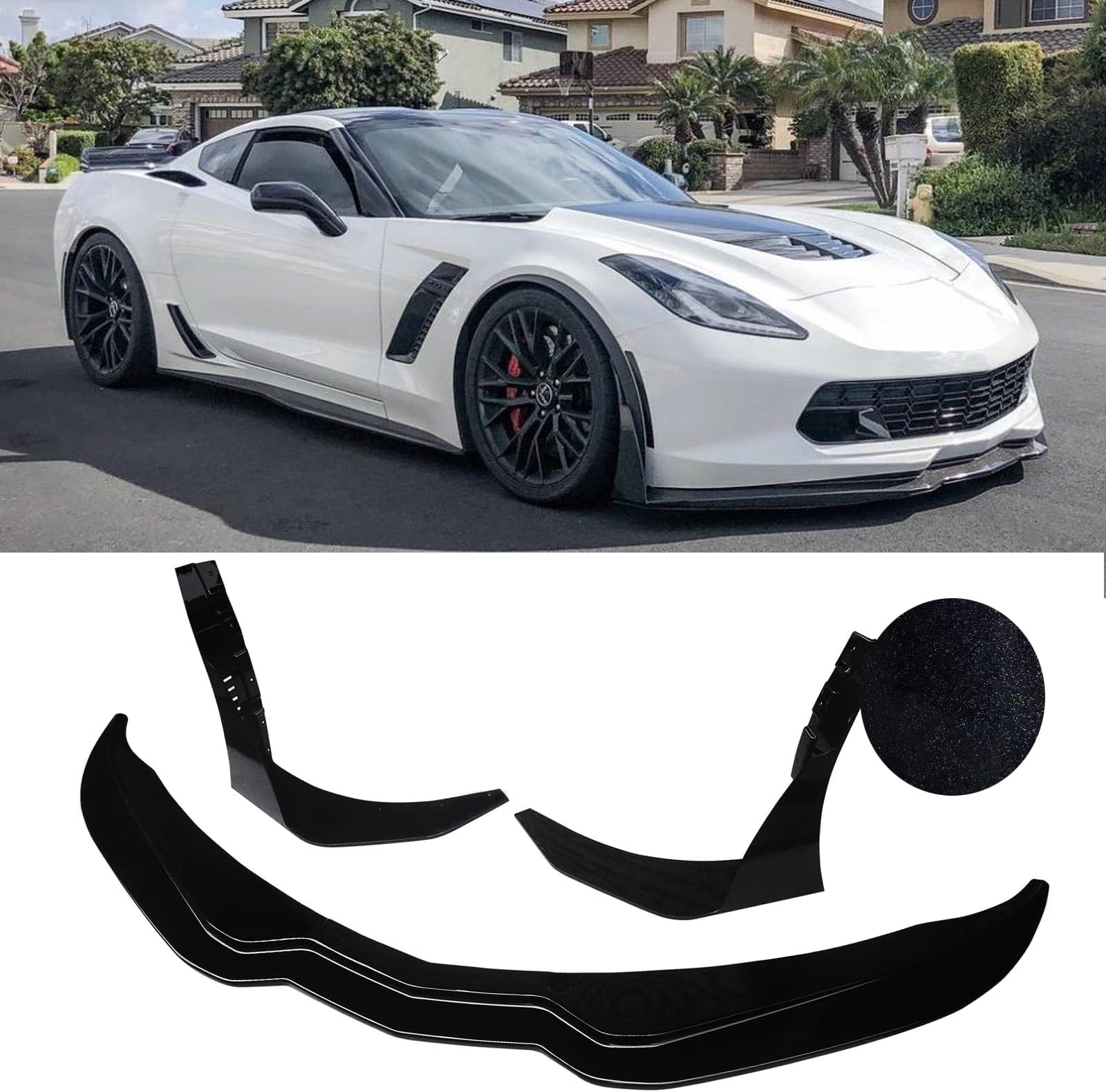 Amazon.com: NINTE Front Lip for 2014-2019 Chevrolet Corvette C7 ...
